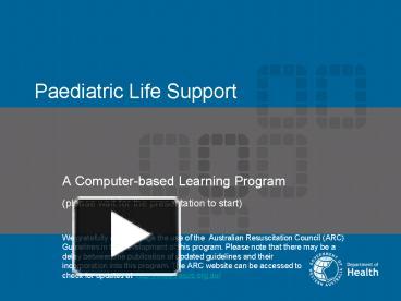 Paediatric Life Support presentation | free to view