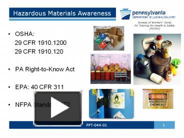 Hazardous Materials Awareness presentation | free to download