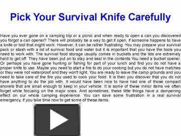 Preparing a Personal Survival Kit presentation | free to download