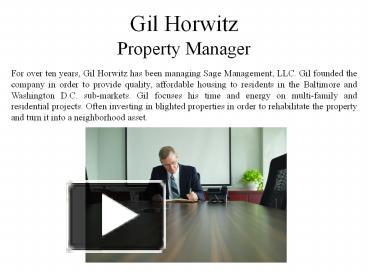 PPT – Gil Horwitz Property Manager PowerPoint presentation | free to ...