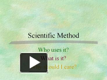 Scientific Method presentation | free to view