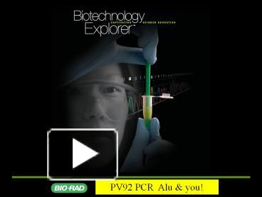 PV92 PCR Alu presentation | free to download