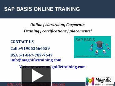 PPT – SAP BASIS ONLINE TRAINING IN USA|UK PowerPoint presentation ...