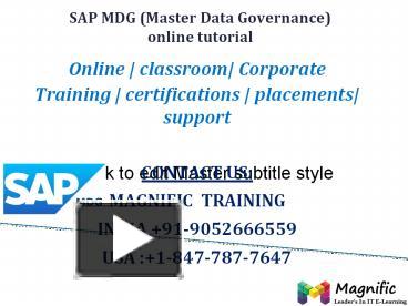 PPT – SAP MDG ONLINE TRAINING IN USA|UK PowerPoint presentation | free ...