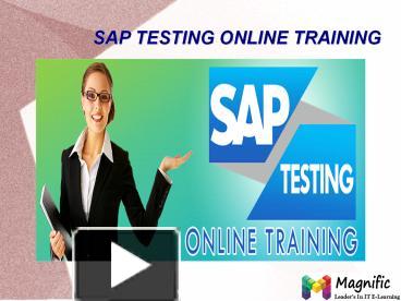 PPT – SAP Testing online training in Australia PowerPoint presentation ...