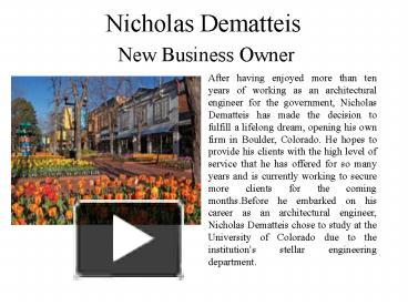 PPT – Nicholas Dematteis New Business Owner (1) PowerPoint presentation ...