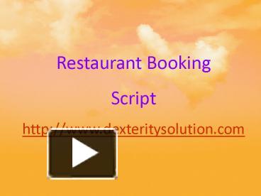 PHP Open Source Restaurants Booking Script presentation | free to download