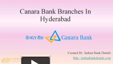 SWIFT code for Canara Bank Branches In Hyderabad presentation | free to ...