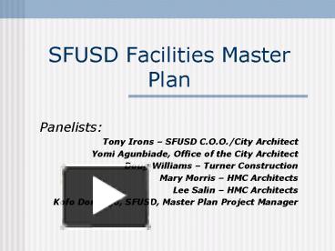 PPT – SFUSD Facilities Master Plan PowerPoint presentation | free to ...