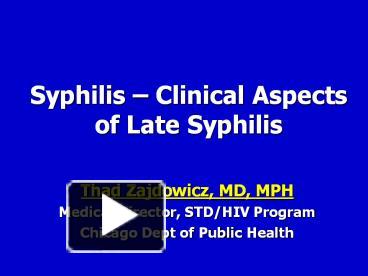 Syphilis presentation | free to download