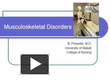 Musculoskeletal Disorders presentation | free to view