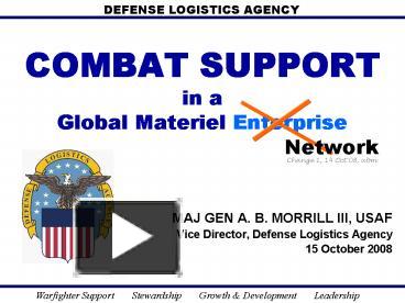 COMBAT SUPPORT in a Global Materiel Enterprise presentation | free to view