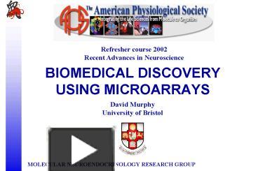 BIOMEDICAL DISCOVERY USING MICROARRAYS presentation | free to view