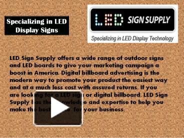 Outdoor Electronic Message Board presentation | free to download
