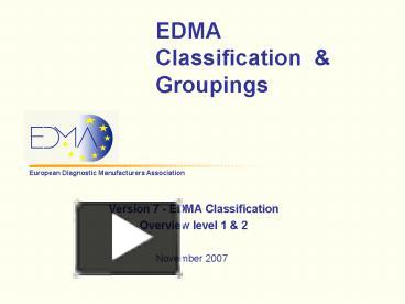 PPT – EDMA Classification PowerPoint presentation | free to view - id ...