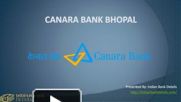 MICR code for canara bank bhopal branch presentation | free to download