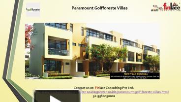 PPT – Paramount Golfforeste Villas Reviews Floor Plan Location Map ...