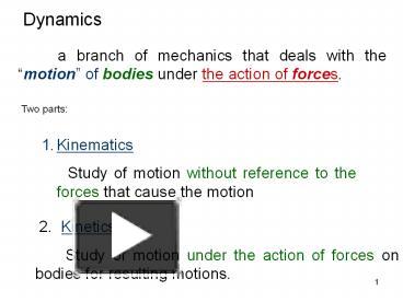 PPT – Ch7 kinematic PowerPoint presentation | free to download - id ...