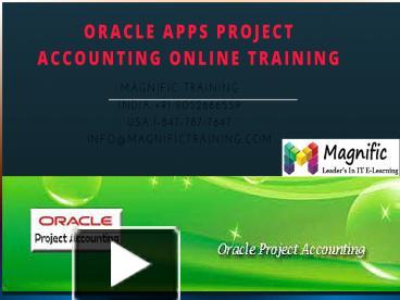 PPT – Oracle Apps Project Accounting Online Training in USA|UK ...