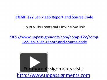 COMP 122 Lab 7 Lab Report and Source Code presentation | free to download