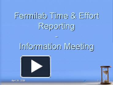 Fermilab Time presentation | free to download