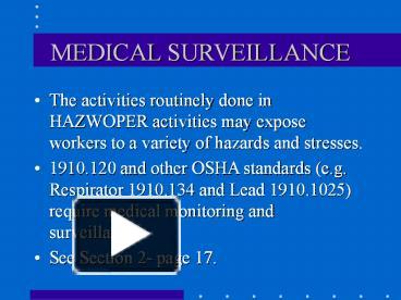MEDICAL SURVEILLANCE presentation | free to download