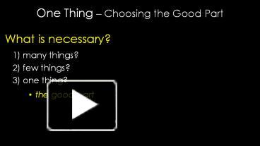 PPT – One Thing PowerPoint presentation | free to download - id: 80604b ...