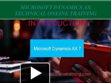 Microsoft Dynamics ax 7 Technical online training in UK|UAE ...
