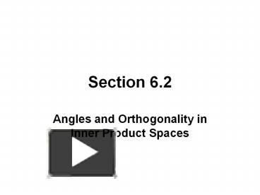 Angles and Orthogonality in Inner Product Spaces presentation | free to ...