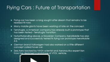 PPT – A Flying Cars PowerPoint presentation | free to download - id ...