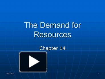 The Demand for Resources presentation | free to view
