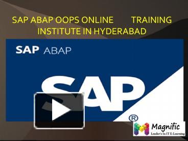 PPT – SAP ABAP OOPS ONLINE TRAINING INSTITUTE IN HYDERABAD PowerPoint ...