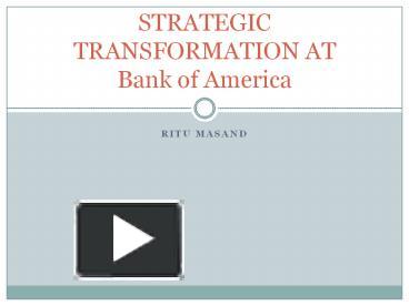 PPT – Strategic Management at Bank of America PowerPoint presentation ...