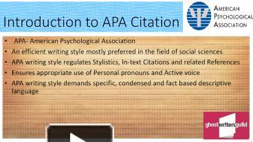 APA Citation Style Guideline presentation | free to download
