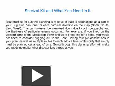 PPT – Packing the Ultimate Survival Kit for One's Survival PowerPoint ...