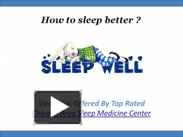 How to get a better sleep ? presentation | free to download