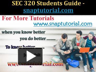 PPT – SEC 320 Course Seek Your Dream / snaptutorial.com PowerPoint ...