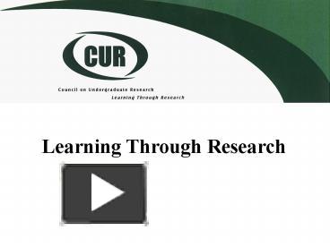 PPT – The Value of Undergraduate Research: PowerPoint presentation ...