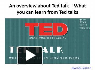 Ted Talk presentation | free to download