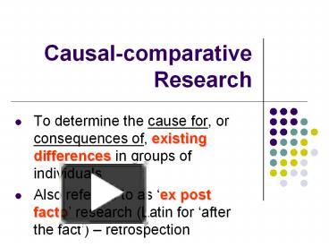 Causal-comparative Research presentation | free to download