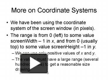 PPT – More on Coordinate Systems PowerPoint presentation | free to view ...