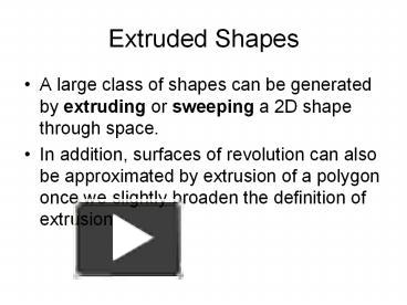 Extruded Shapes presentation | free to view