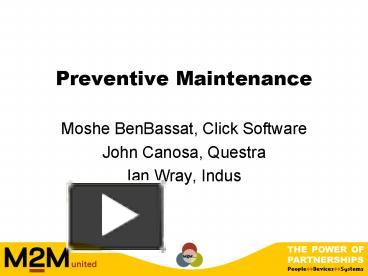Preventive Maintenance presentation | free to view