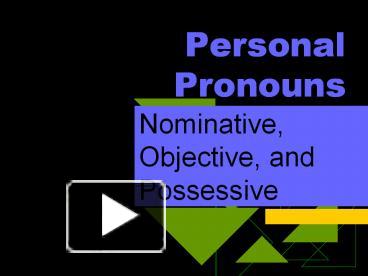 Personal Pronouns presentation | free to download