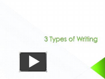 3 Types of Writing presentation | free to view