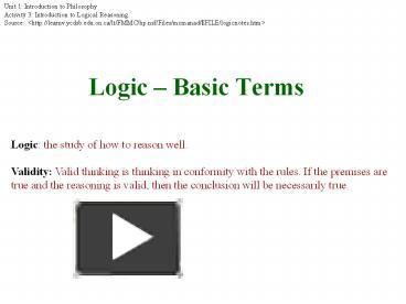 Logic presentation | free to view