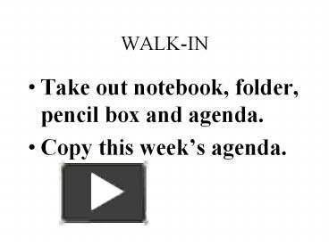 WALK-IN presentation | free to download