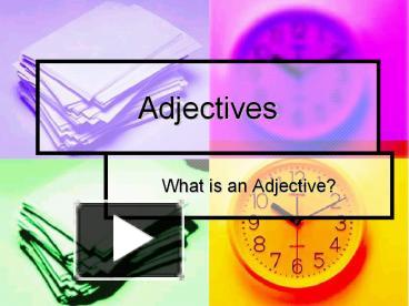 Adjectives presentation | free to view