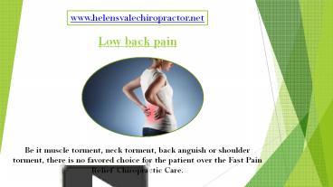 PPT – low back pain PowerPoint presentation | free to download - id ...