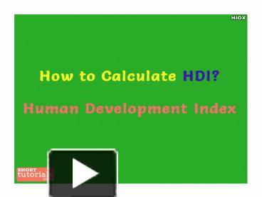 How to Calculate HDI presentation | free to download